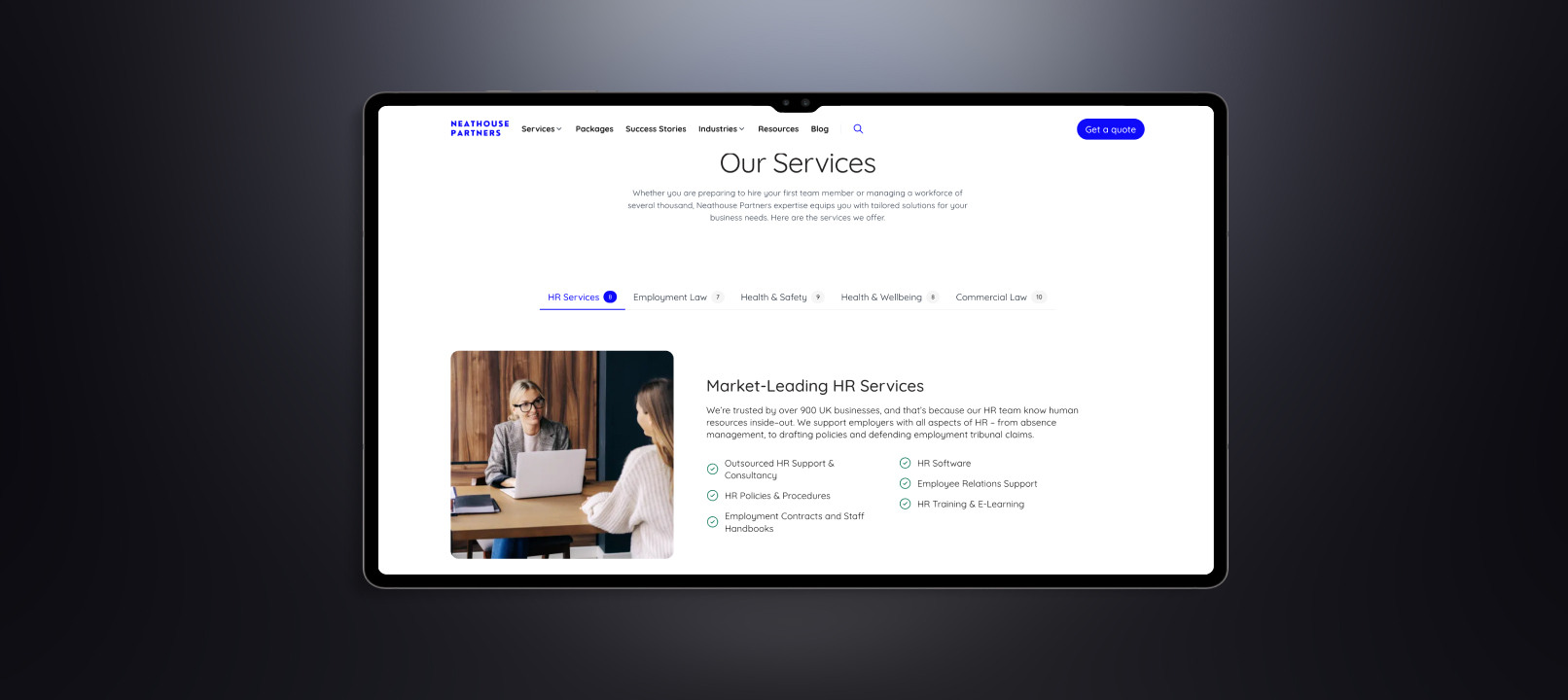 HR Services Website Redesign. UI&UX for Neathouse Partners